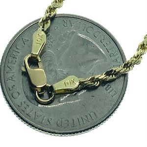 Jewelry | 1k Gold 21mm 16 Rope Chain Necklace | Poshmark